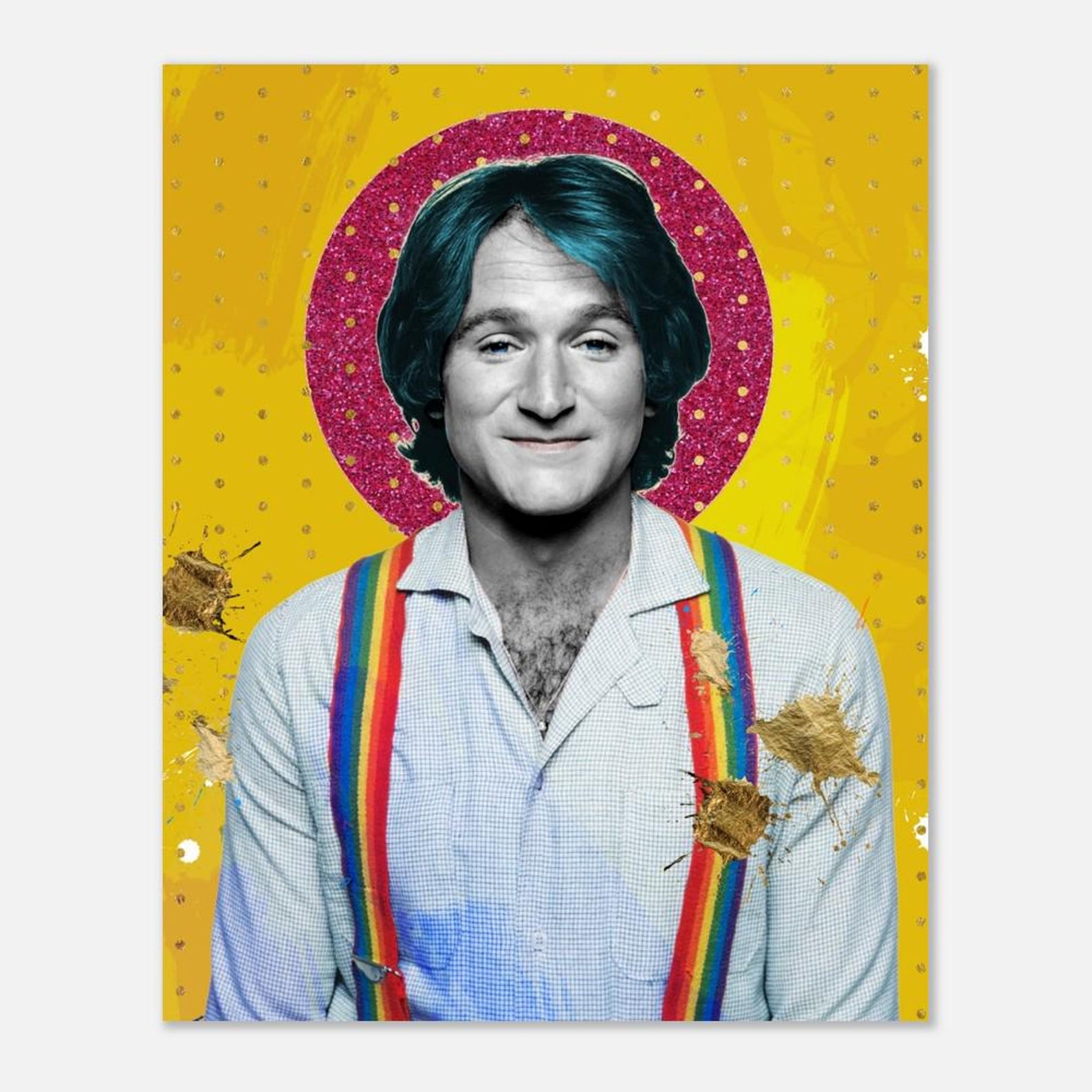 Robin Williams Print, Comedy Icon, Mork & Mindy, Boho Classic Semi ...