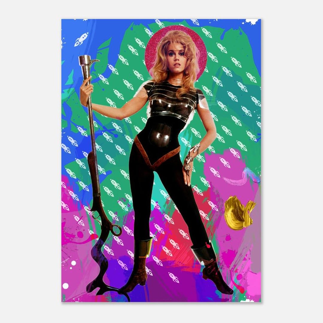 Barbarella Movie Print, Jane Fonda 1968, Modern Pop Art, Boho Classic ...