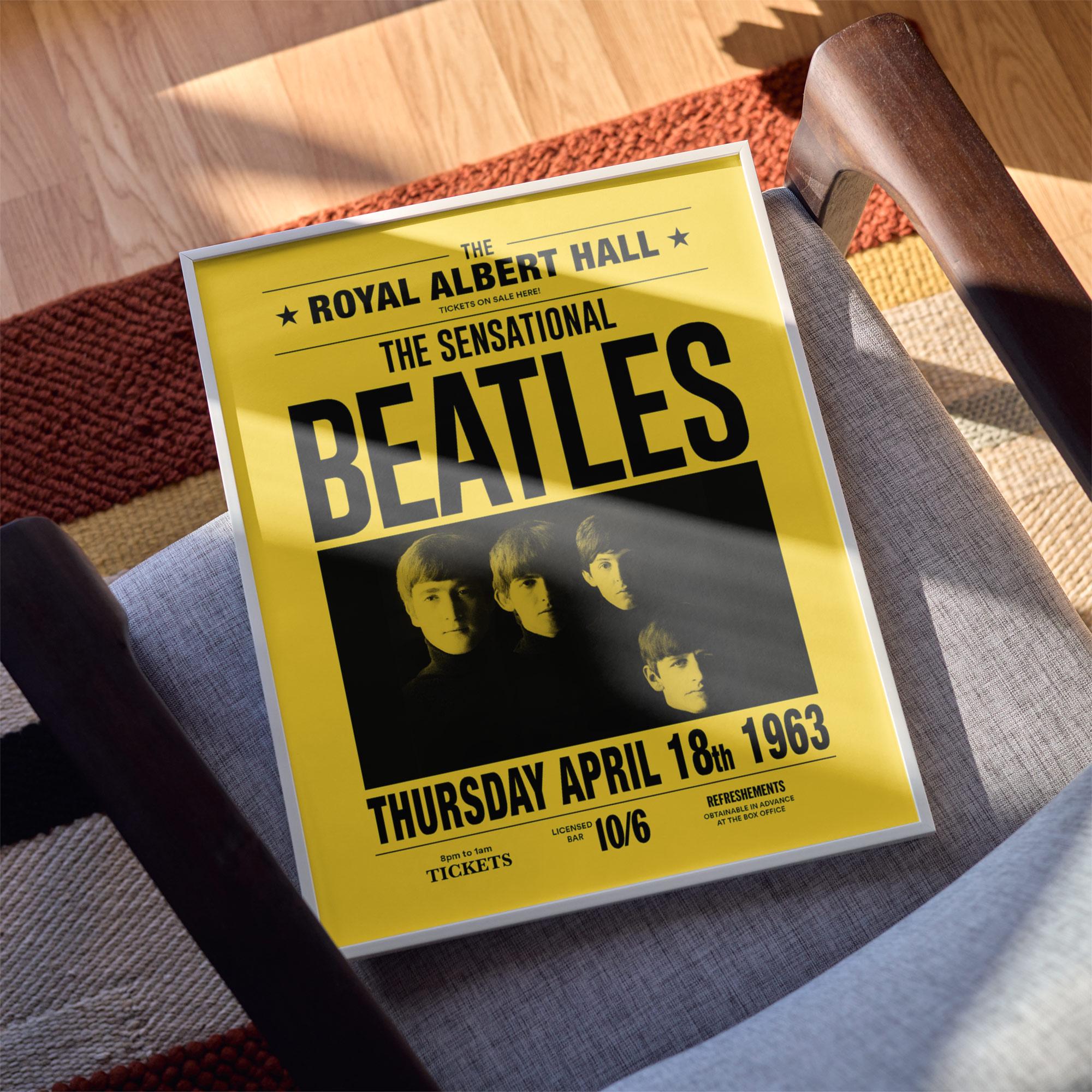 Beatles Poster, the Royal Albert Hall, Vintage Concert Poster, Interior ...