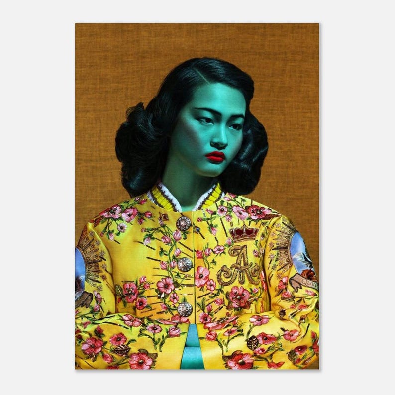 Modern Chinese Girl Print, Vladimir Tretchikoff Inpired, Green Lady ...