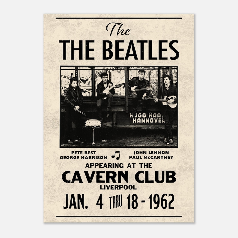 Vintage Beatles Poster: 1962 Cavern Club Concert Art Print - Etsy