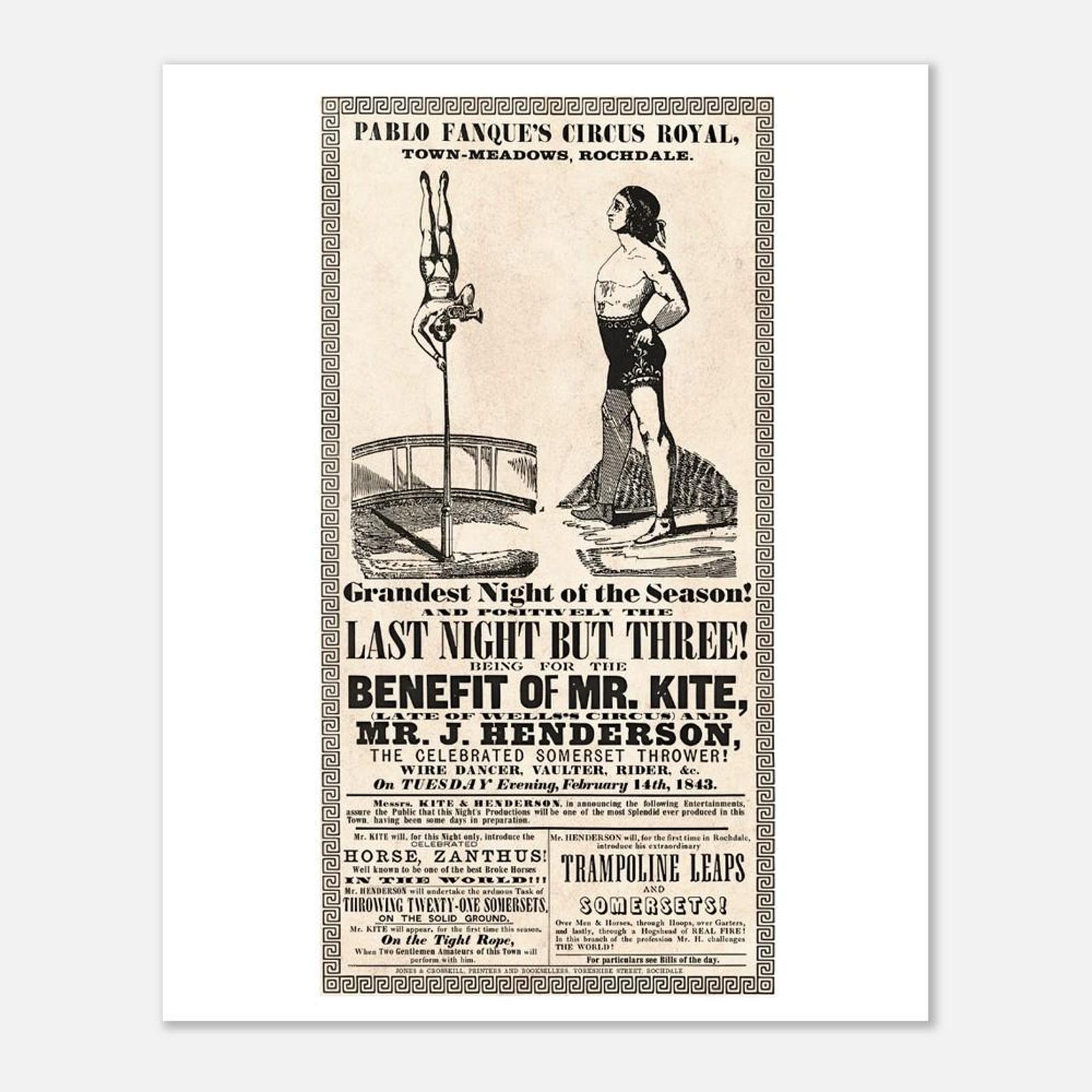 John Lennon's Mr. Kite Poster, Accurate Sized Replica of Original ...