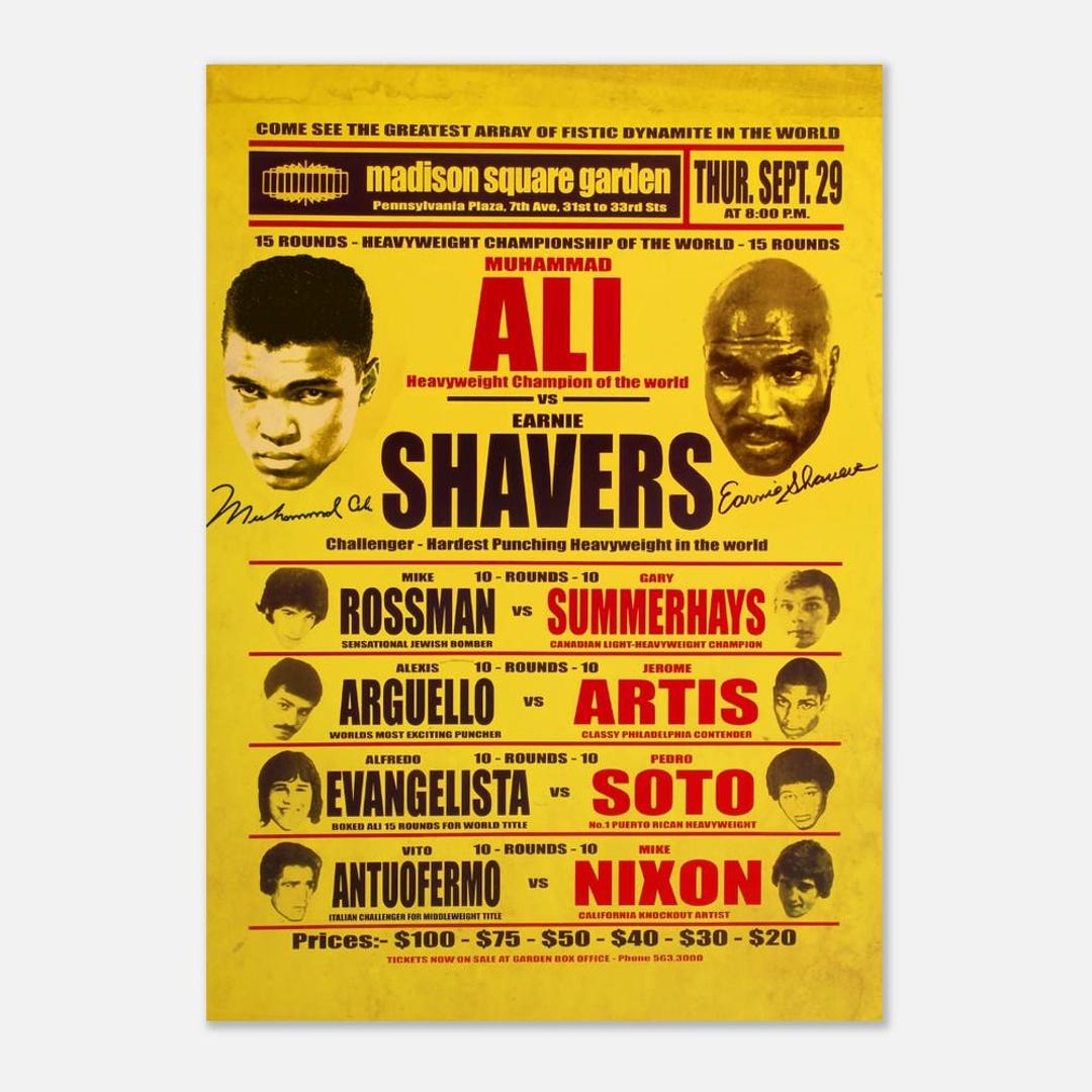 Ali Vs Shavers Boxing Poster: 1977 Heavyweight Championship - Etsy