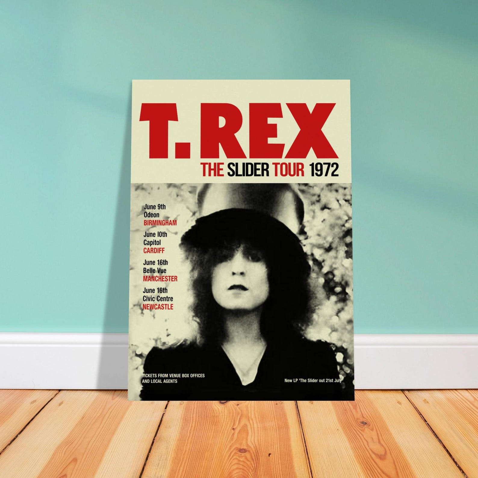 T. Rex 'the Slider' 1972 Tour Poster: Marc Bolan, Boho Wall Art - Etsy