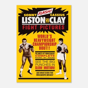 Liston Vs Clay Boxing Poster, World Heavyweight Championship Fight ...
