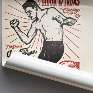 Vintage Boxing Poster: Fireman Jim Flynn Knocks Out Jack Dempsey - Etsy
