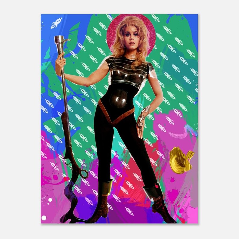 Barbarella Movie Print, Jane Fonda 1968, Modern Pop Art, Boho Classic ...