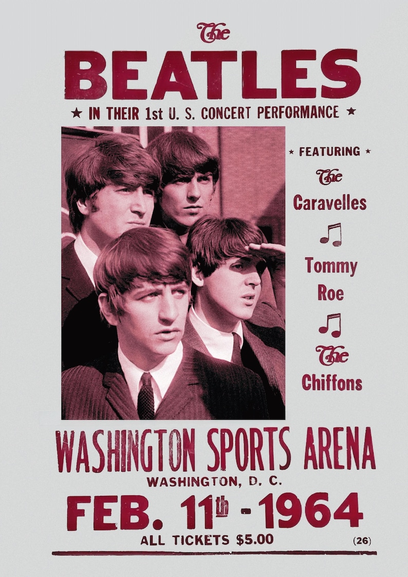 The Beatles Two Early Concert Posters, Prints Digitally Colourised and ...