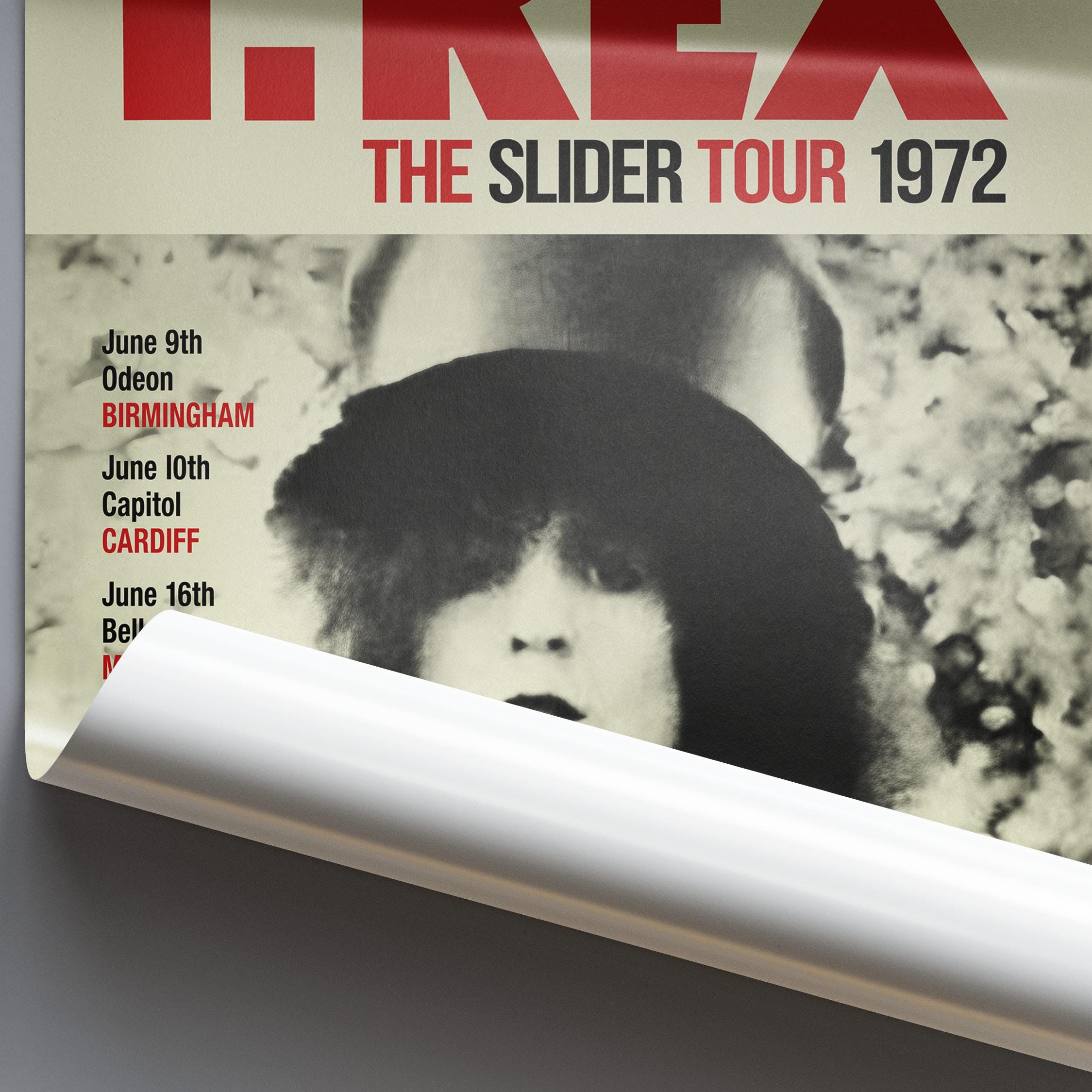 T. Rex 'the Slider' 1972 Tour Poster: Marc Bolan, Boho Wall Art - Etsy