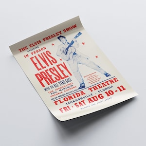 Elvis Presley Concert Poster, 1956 Reproduction, Vintage Classic Semi ...