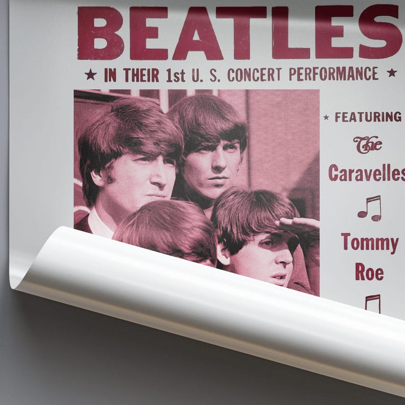 The Beatles Two Early Concert Posters, Prints Digitally Colourised and ...