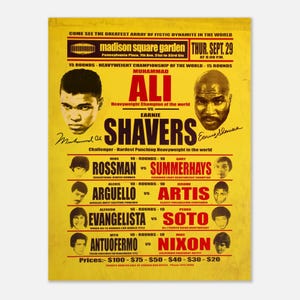 Ali Vs Shavers Boxing Poster: 1977 Heavyweight Championship - Etsy