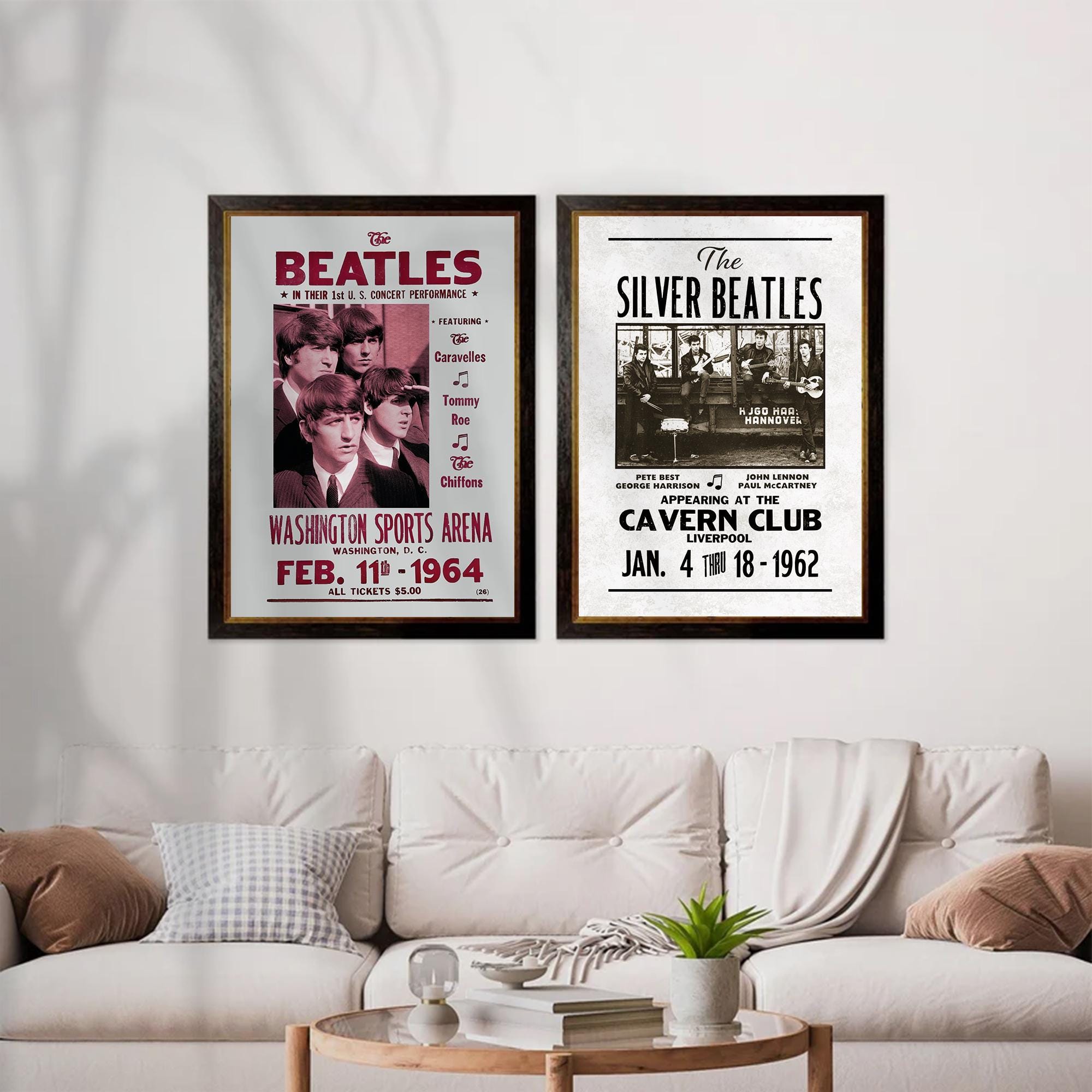The Beatles Two Early Concert Posters, Prints Digitally Colourised and ...