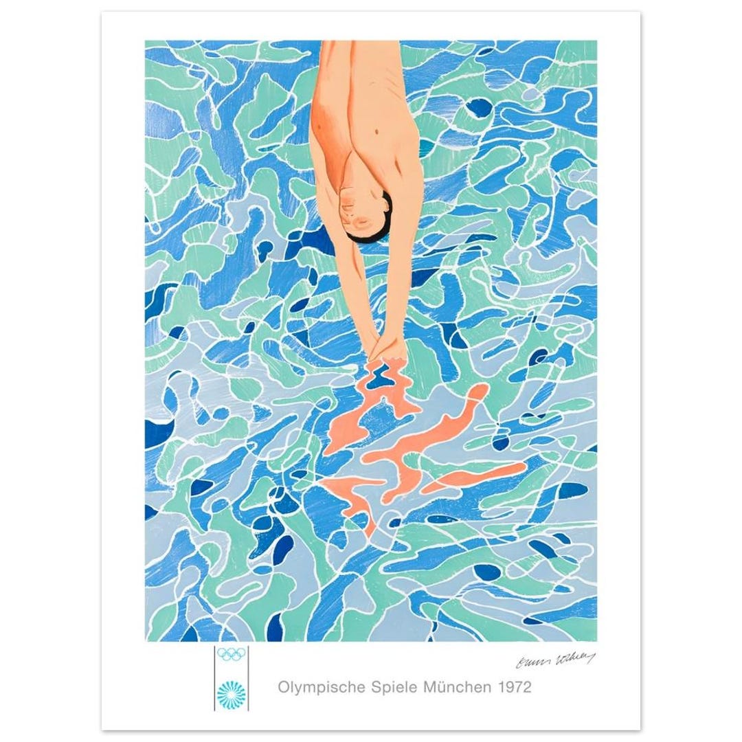 The Diver David Hockney Print, Munich Olympic Games 1972, Reproduction ...