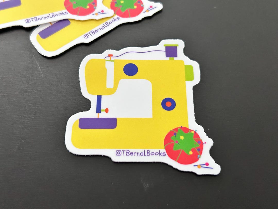 Sewing Sticker, Sewing Machine Sticker, Pin Cushion Sticker, Laptop ...