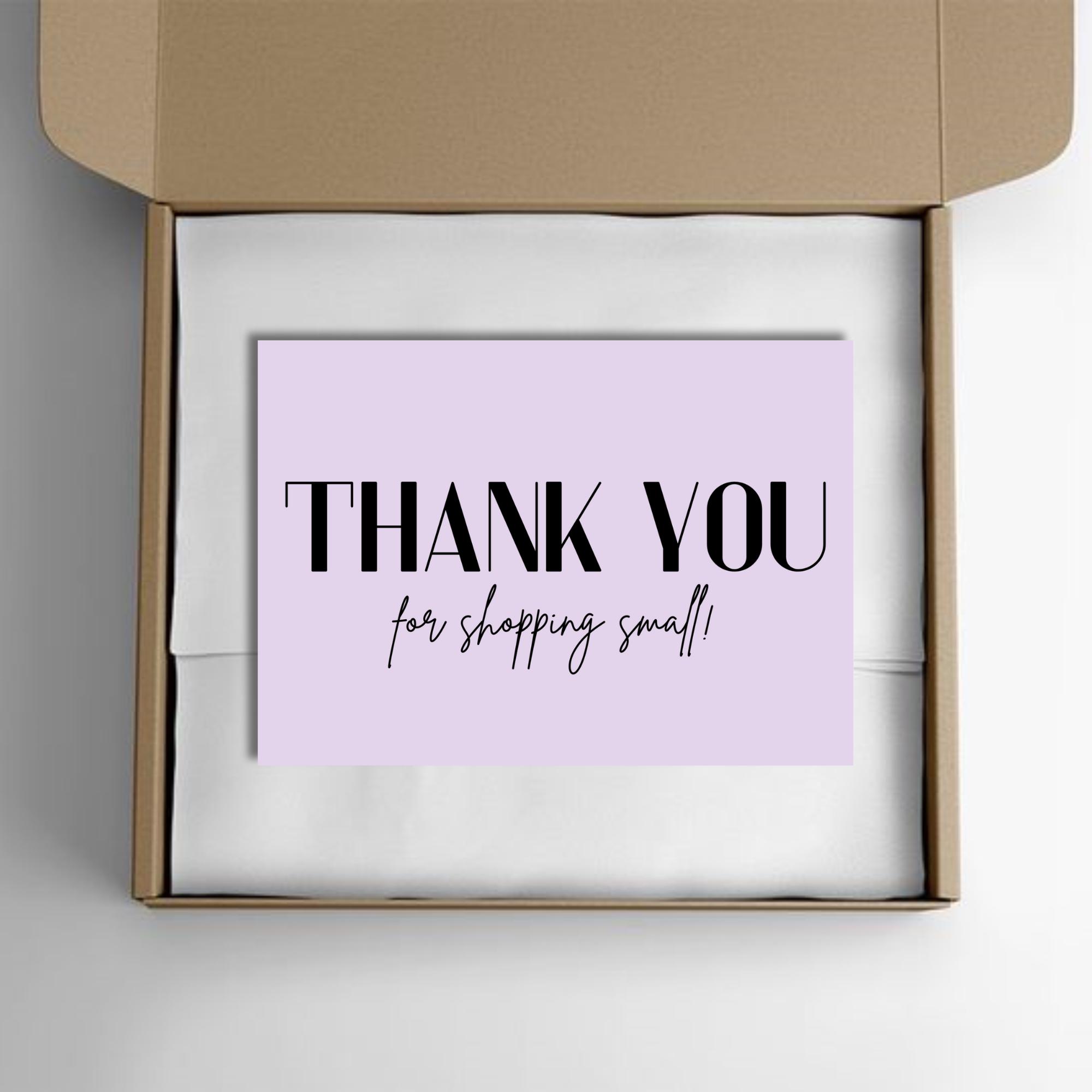 Simple Logo Business Thank You Card Template, Editable Small Business ...