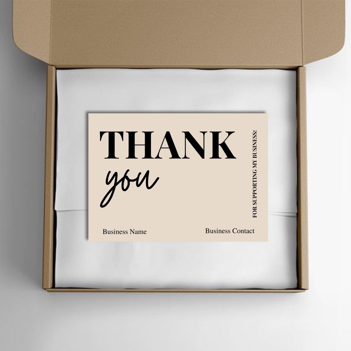Neutral Earth Tone Boho Business Thank You Card Template, Business ...