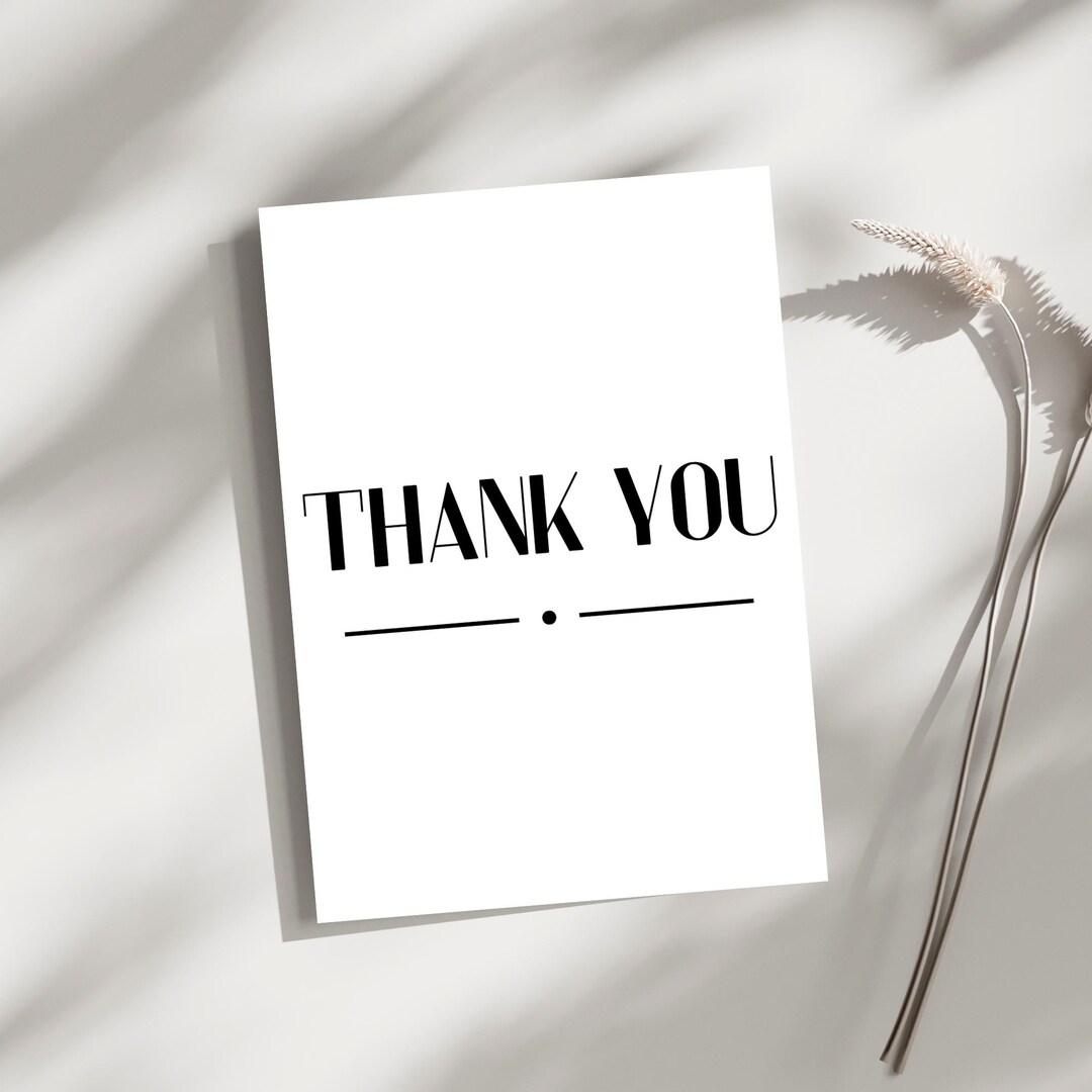 Clean Classy Simple Business Thank You Card Template, Editable Small ...