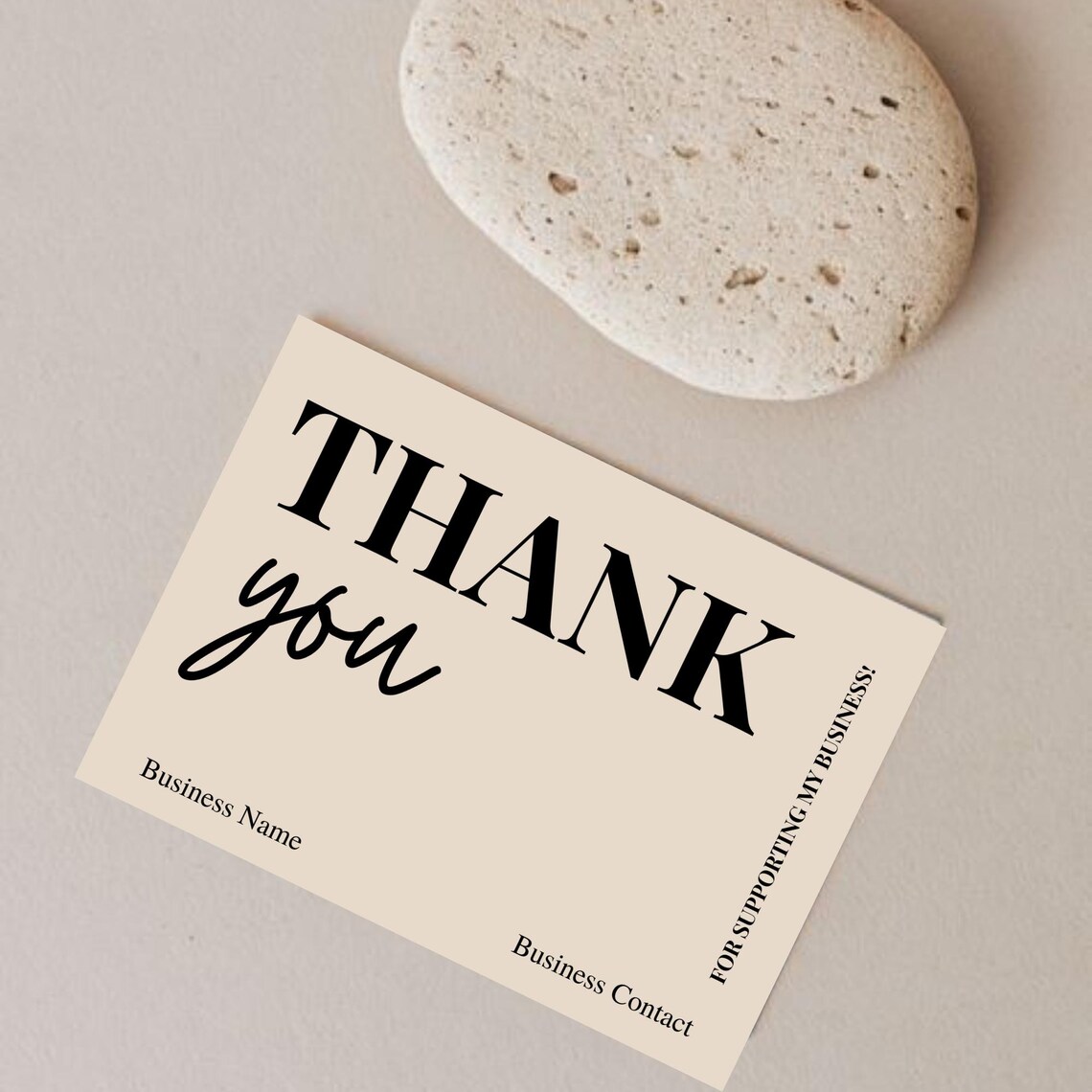 Neutral Earth Tone Boho Business Thank You Card Template, Business ...