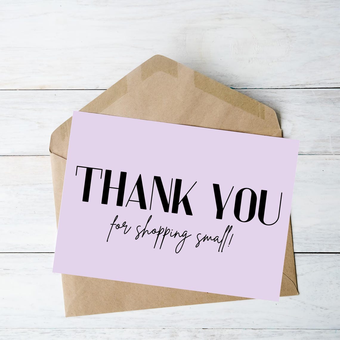 Simple Logo Business Thank You Card Template, Editable Small Business ...
