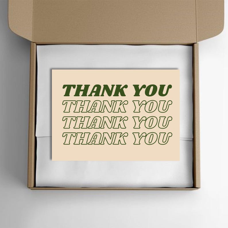 Simple Boho Business Thank You Card Template, Editable Small Business ...