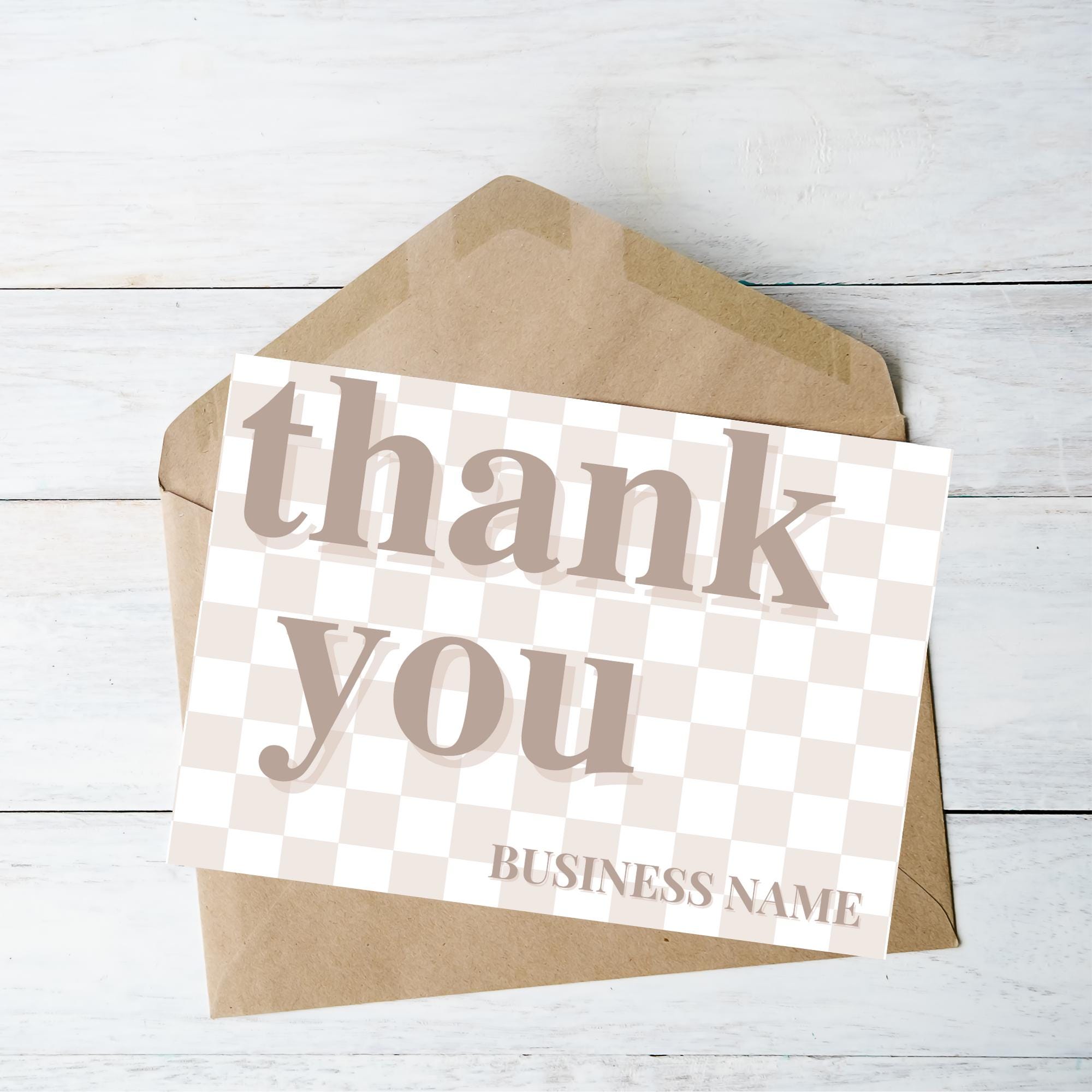 Editable Boho Business Thank You Card, Editable Package Insert ...