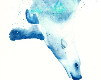 Mother and Baby Polar Bear Printable Art, Watercolor Bear Print Art ...