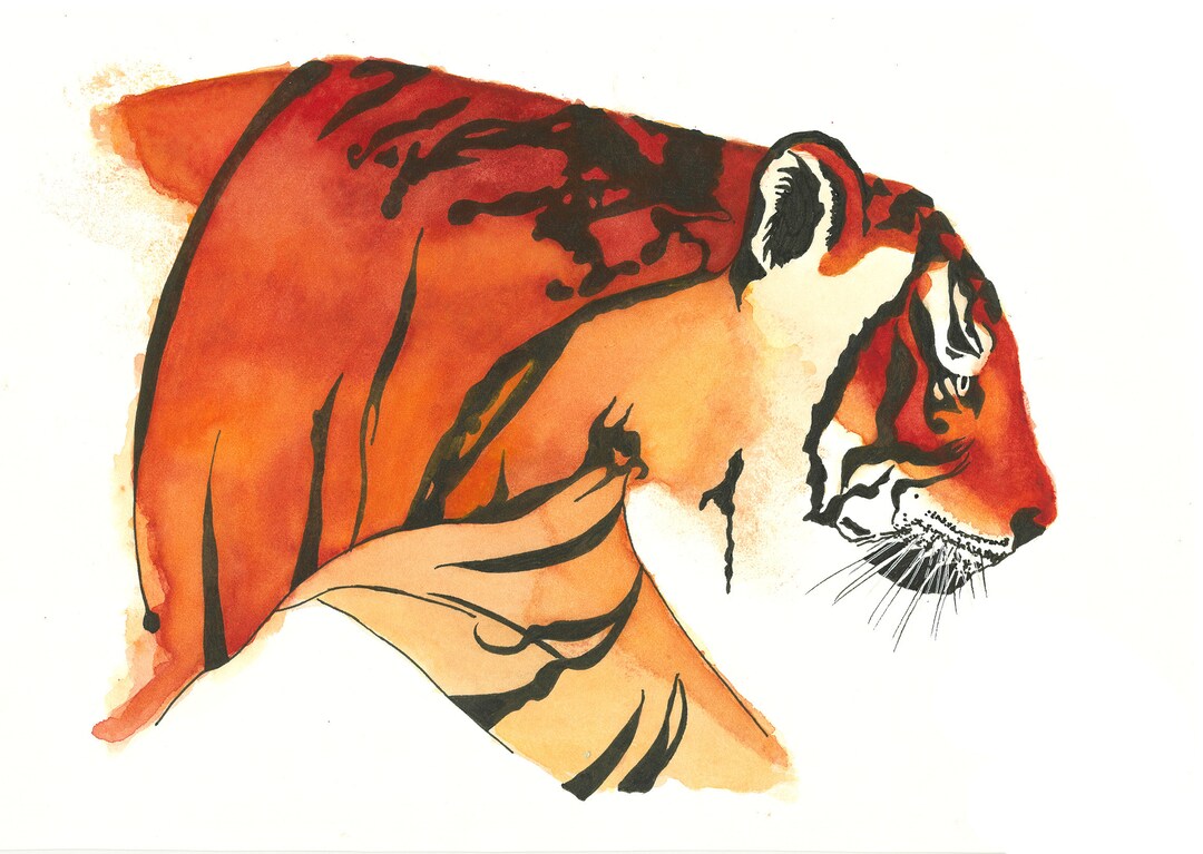 Shere Khan Tiger Watercolour Art - Etsy