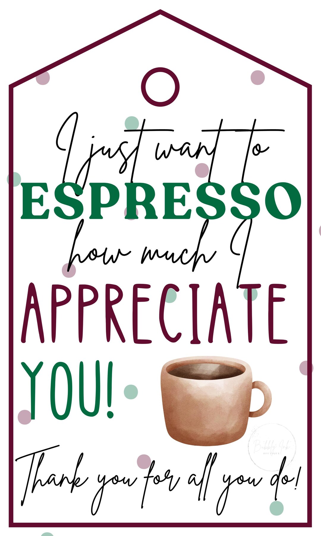 Starbucks Themed Espresso Thank You - Etsy