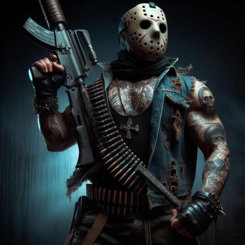 Jason Vorhees Goes Rambo Funny Horror Movie Poster Unique Poster Museum ...