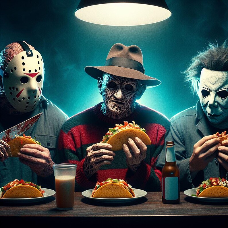 Horror Movie Tacos Poster Unique Poster Museum-quality Poster on Thick ...