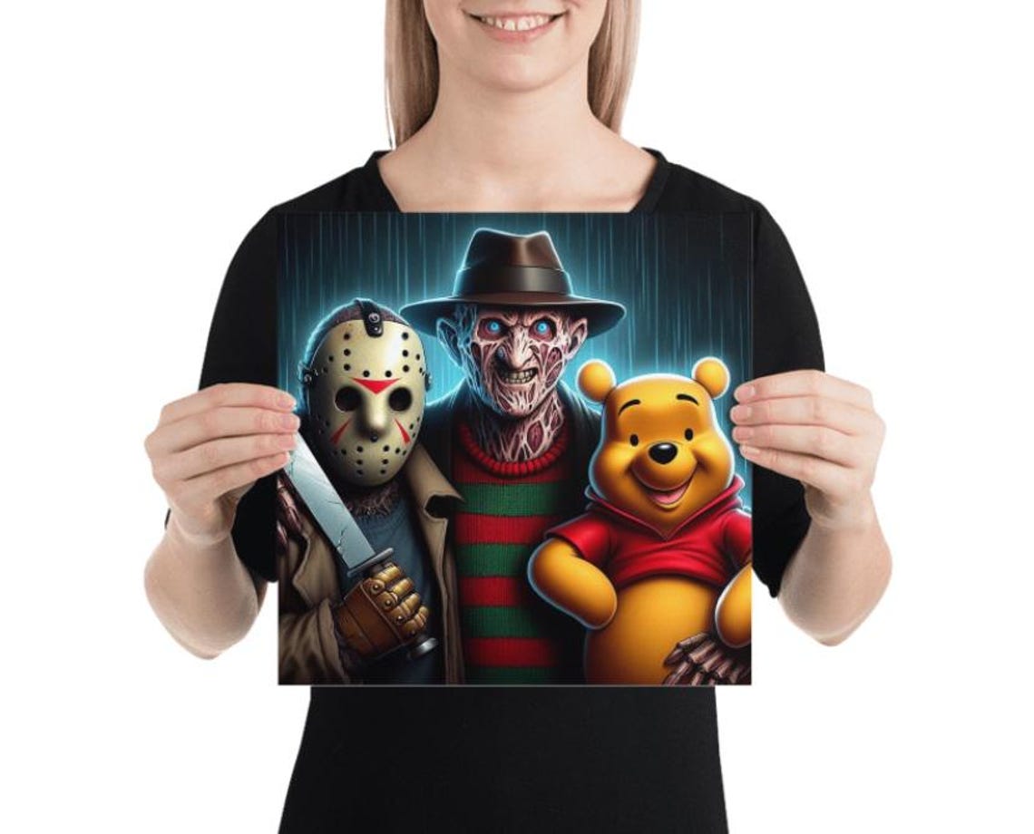 Jason, Freddy and Winnie the Pooh Unique Poster Museum-quality Poster ...
