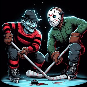 Horror Movie Hockey Poster Unique Poster Museum-quality Poster on Thick ...