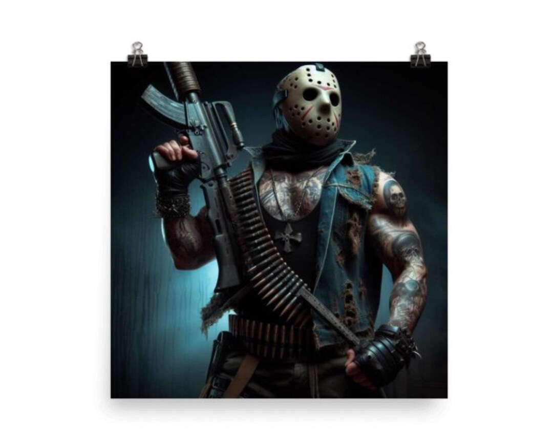 Jason Vorhees Goes Rambo Funny Horror Movie Poster Unique Poster Museum ...
