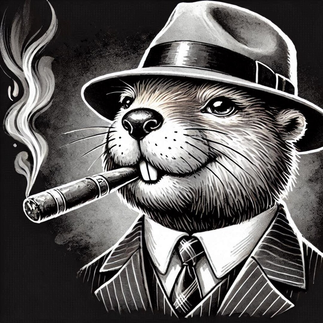 Classic Mafia Boss Beaver From the 1930s Funny Poster in Vintage Style ...