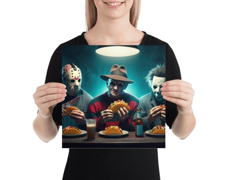 Horror Movie Tacos Poster Unique Poster Museum-quality Poster on Thick ...