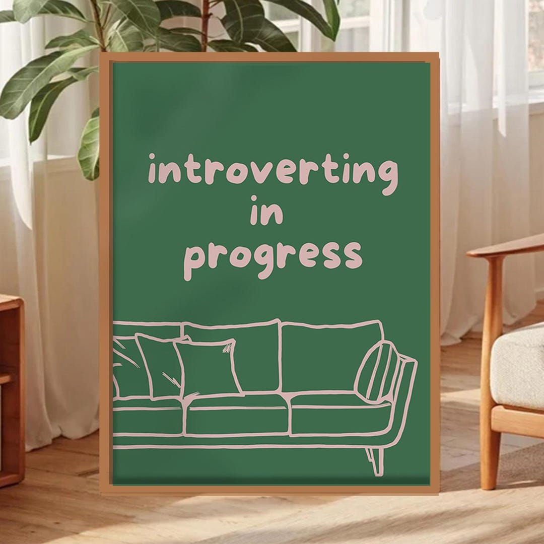 Funny Introvert Wall Art, Introverting in Progress Poster - Etsy