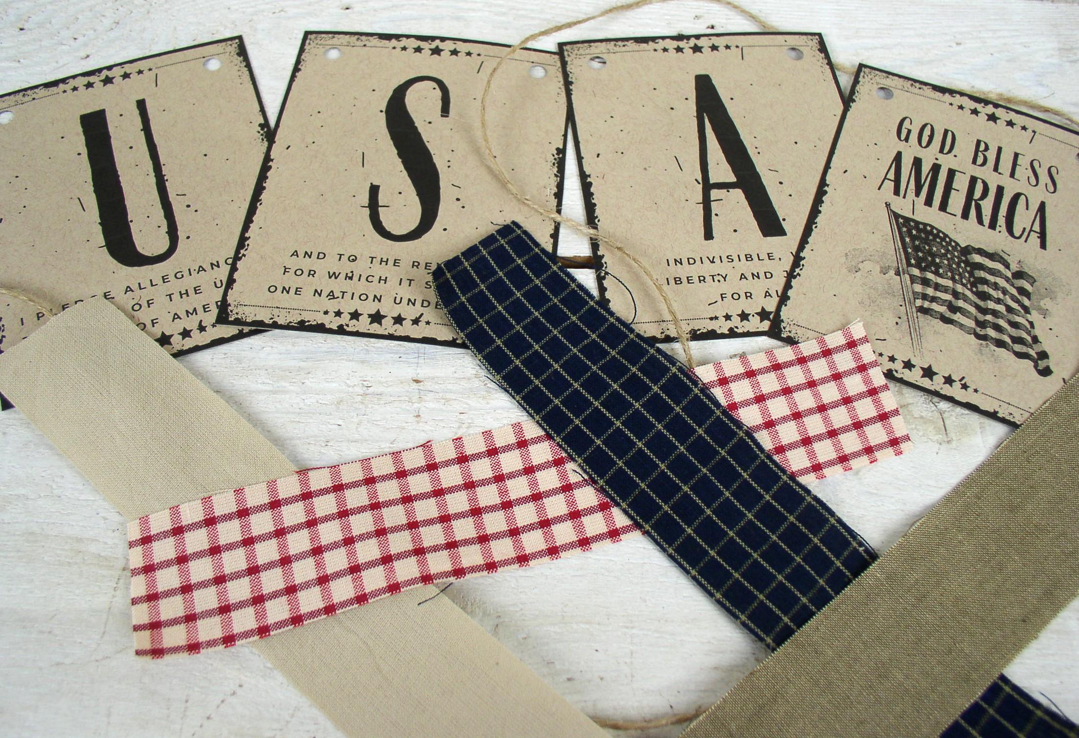 USA Rag Garland DIY Kit: Americana Homespun Fabric Strips - Etsy