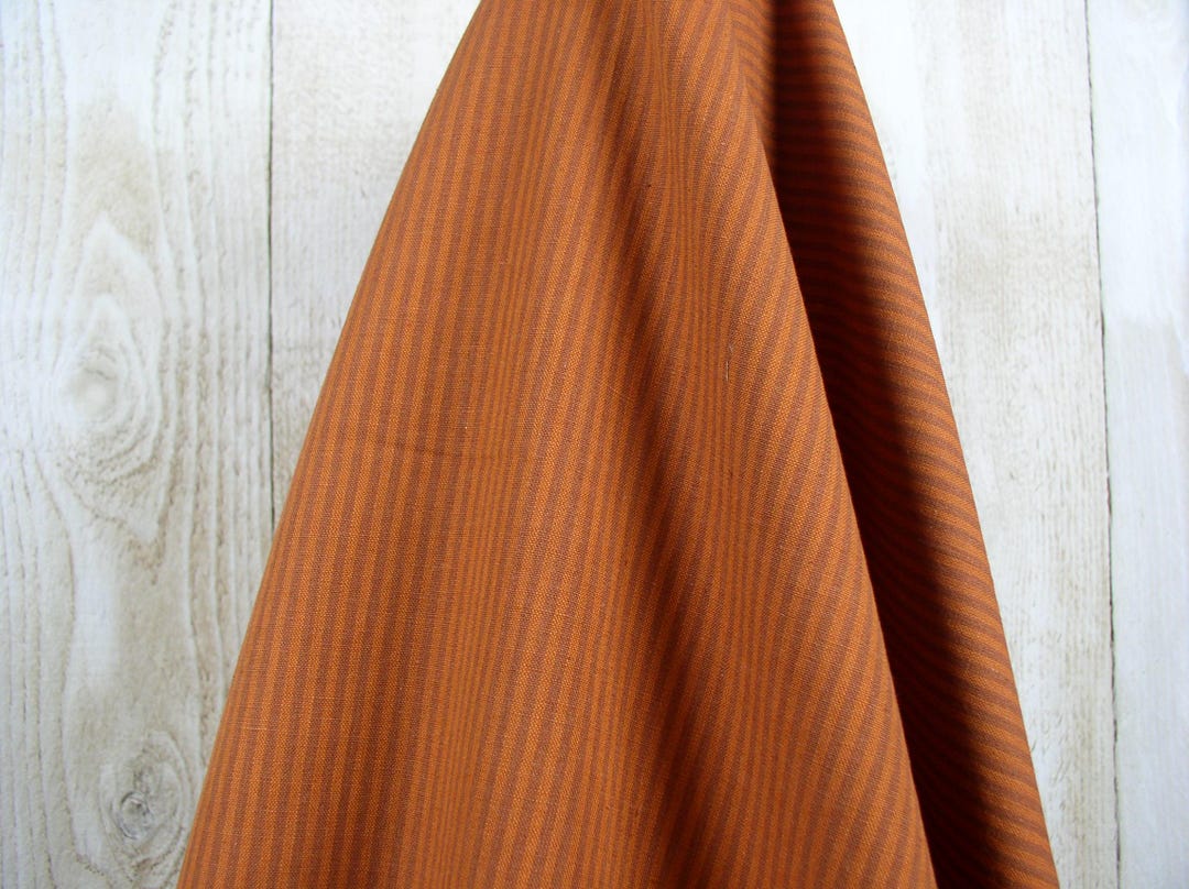 Orange and Rust Striped Homespun Flannel Fabric by the Yard or Half ...