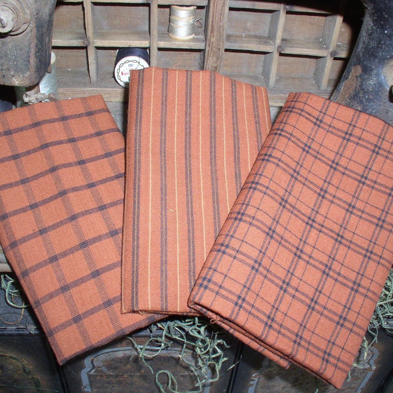 Orange Plaid Fabric - Etsy