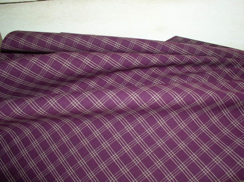 Purple Plaid Homespun Flannel Fabric Cotton Fabric FALL Pumpkins and ...