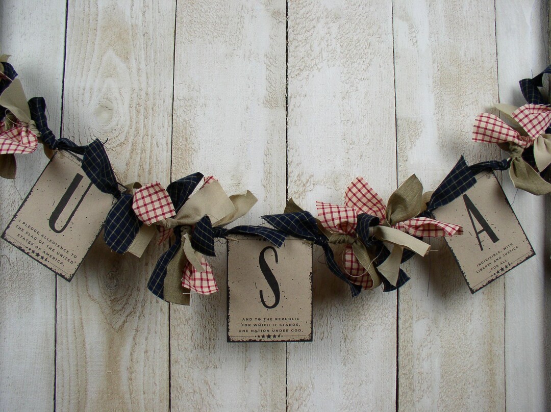 USA Rag Garland DIY Kit: Americana Homespun Fabric Strips - Etsy