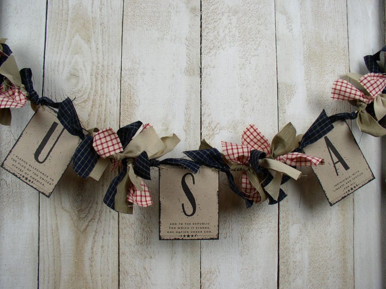 USA Rag Garland DIY Kit: Americana Homespun Fabric Strips - Etsy