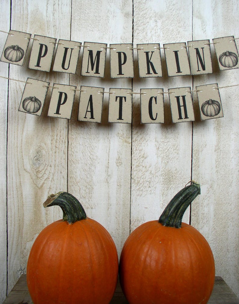 PUMPKIN PATCH BANNER Digital Download Garland Banner Diy Printable ...