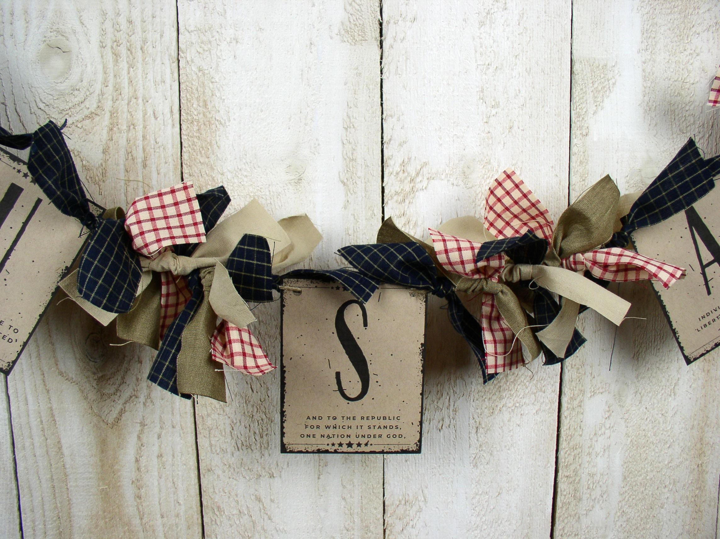 USA Rag Garland DIY Kit: Americana Homespun Fabric Strips - Etsy