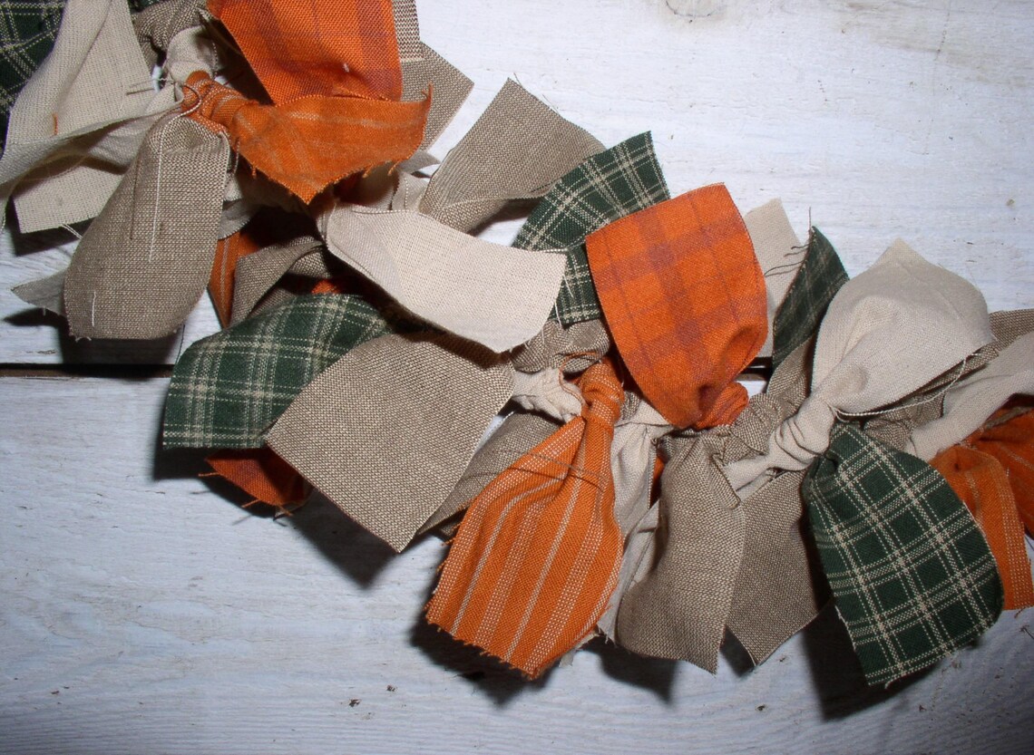 Pumpkin Patch Rag Garland Kit DIY KIT...NOT a Finished Garland Pre-cut ...