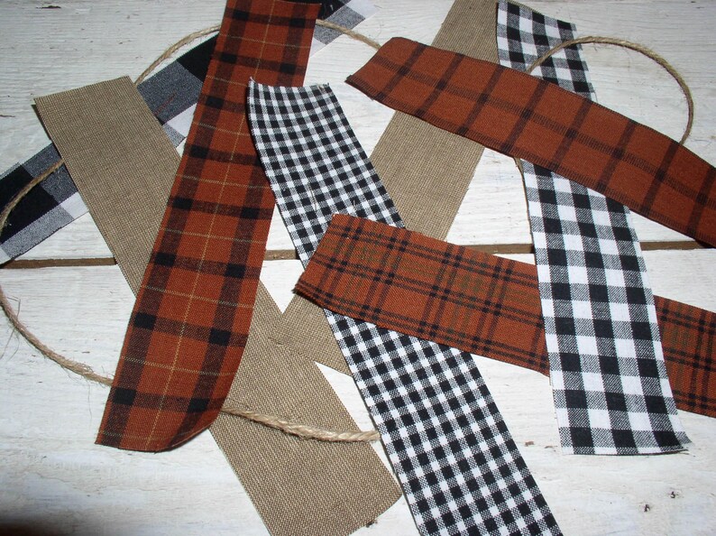 Fall Farmhouse Rag Garland Kit DIY KIT...NOT a Finished Garland Pre-cut ...