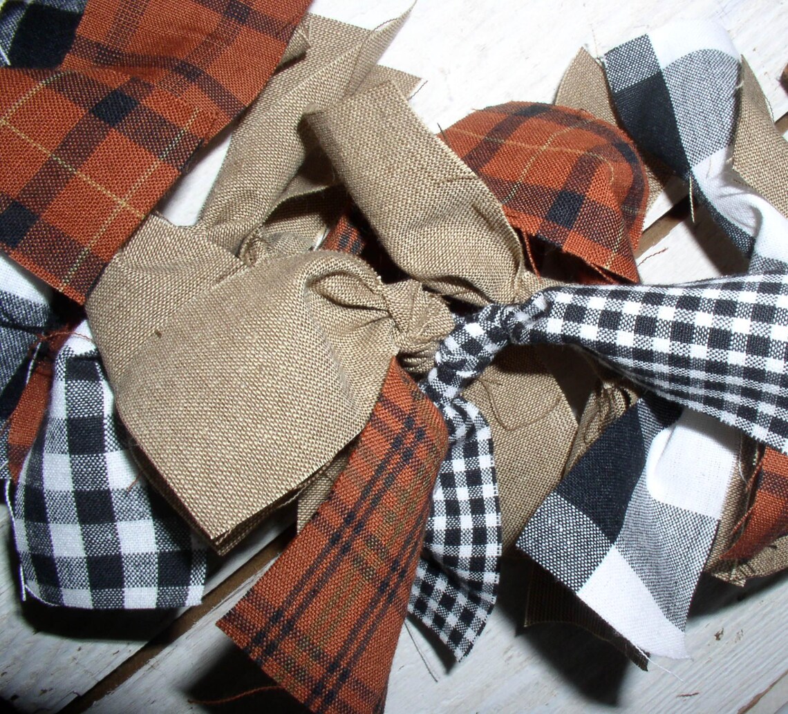 Fall Farmhouse Rag Garland Kit DIY KIT...NOT a Finished Garland Pre-cut ...