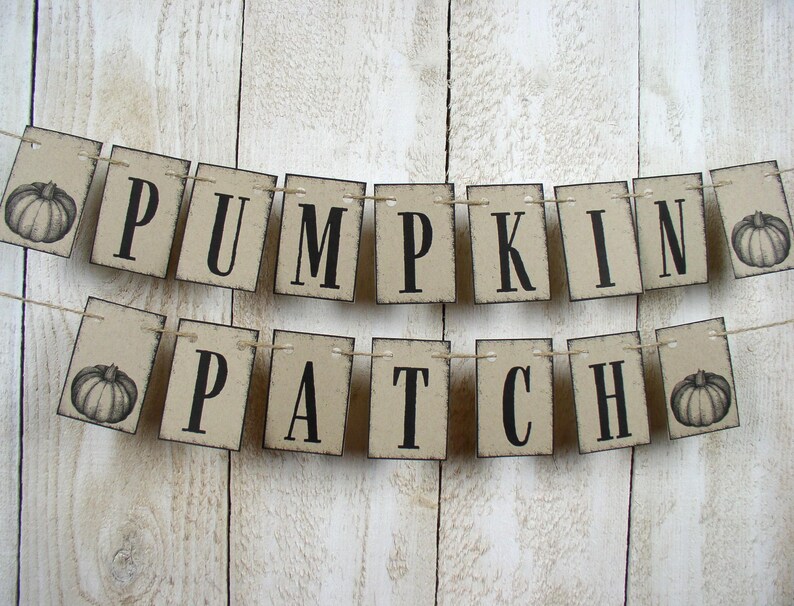 PUMPKIN PATCH BANNER Digital Download Garland Banner Diy Printable ...