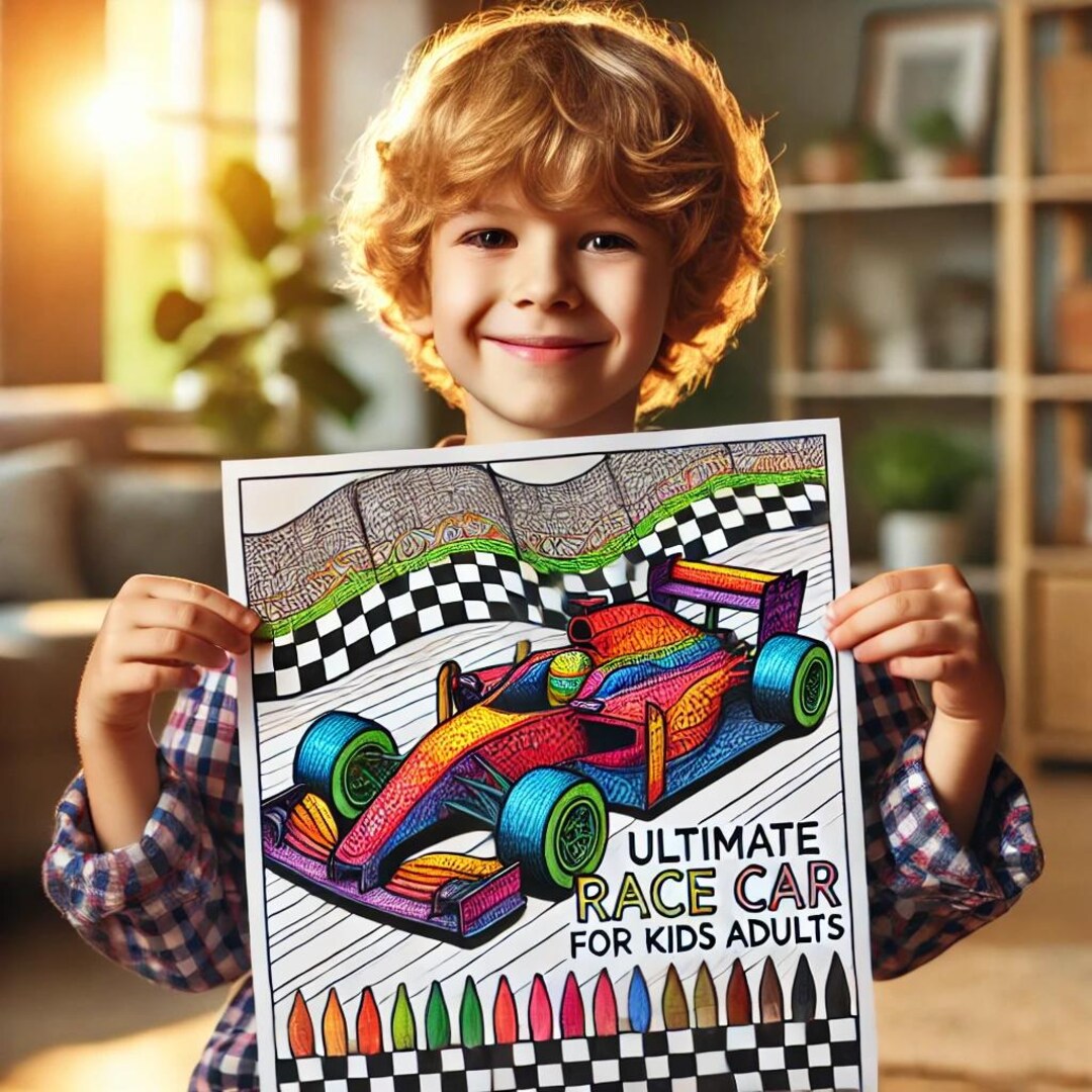 Ultimate Race Car Coloring Book for Kids and Adults 15 Detailed Pages ...